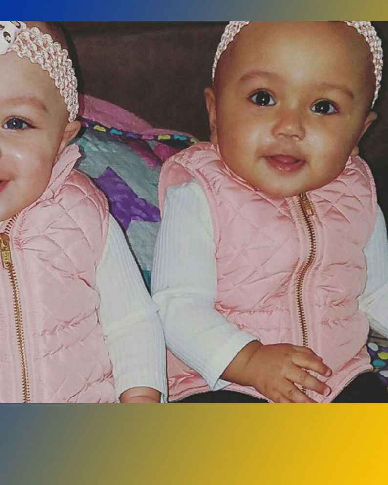 Mixed Twin Girls With Blue Eyes