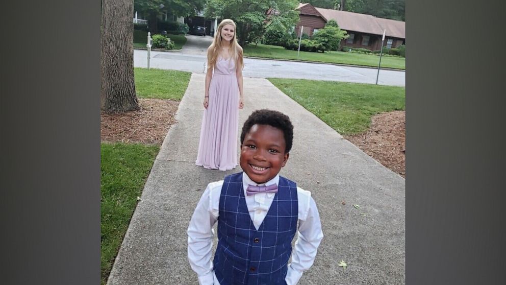 Adorable boy holds a prom for babysitter | GMA