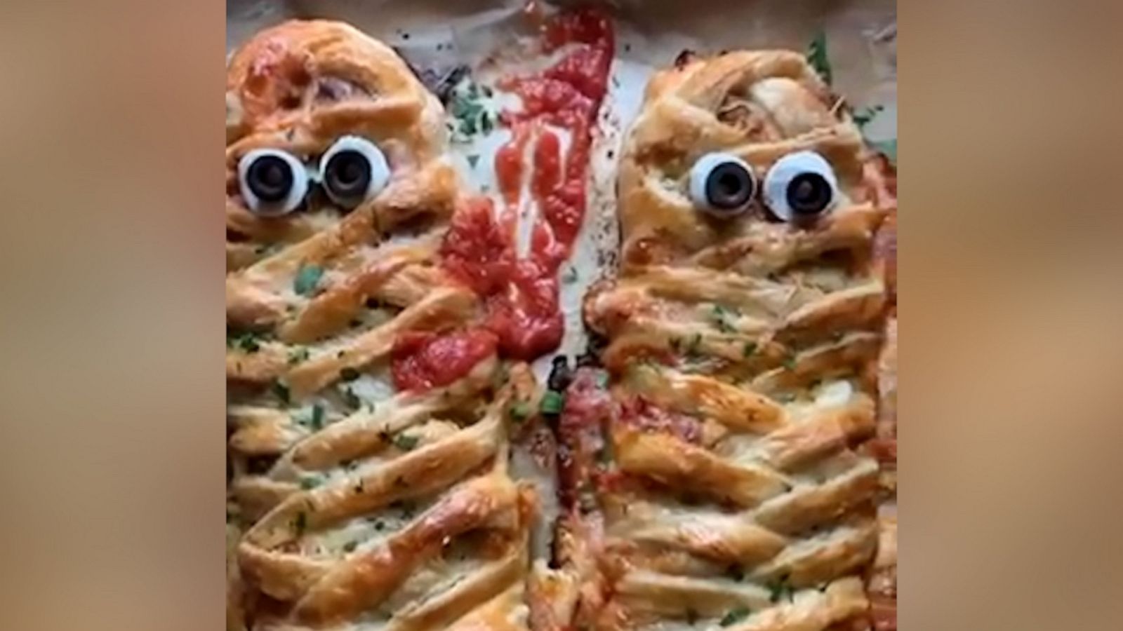 Try this delicious mummy-inspired meatball appetizer - Good Morning America