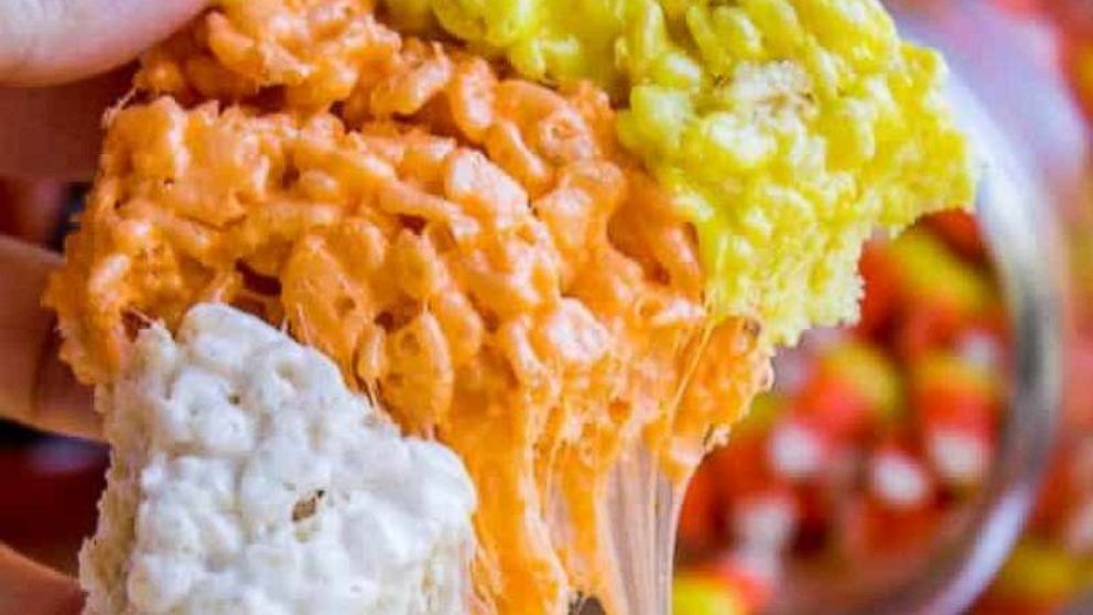 This candy corn Rice Krispies treat is the perfect Halloween dessert ...