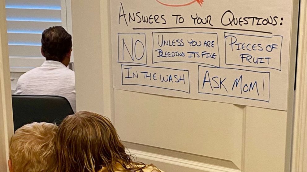 Dad of 5's work-from-home poster for his kids goes viral on LinkedIn ...