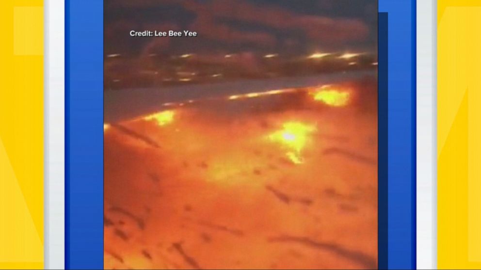 Video Singapore Airlines Flight Catches Fire Abc News