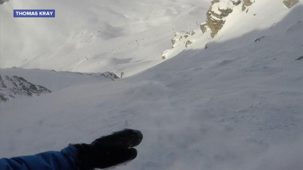Snowboarder's helmet video shows narrow escape from avalanche in the ...
