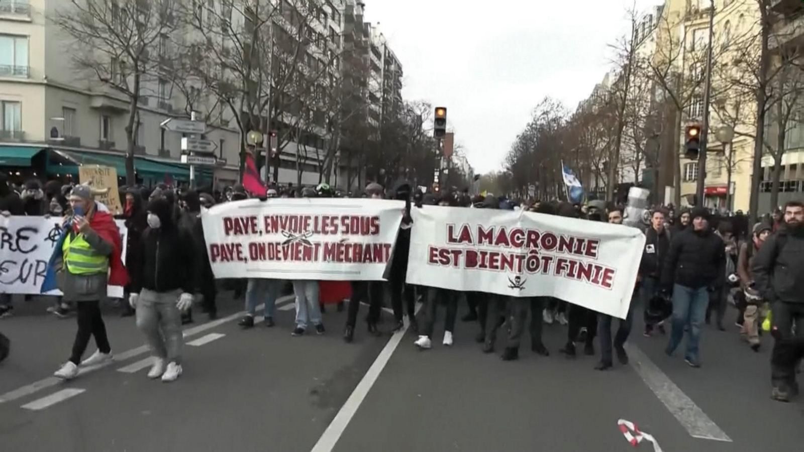 Massive protests paralyze Paris - Good Morning America