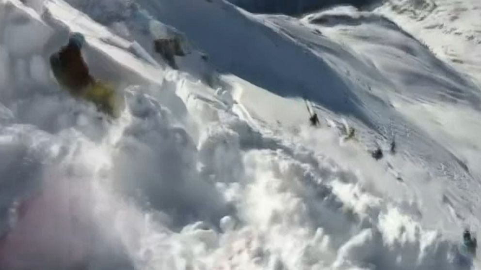 Video shows skiers' lucky escape from an avalanche in Austria - ABC News