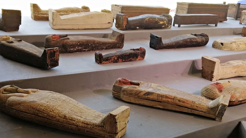 Egypt Uncovers More Than 100 Sarcophagi In Ancient Burial Ground Abc News
