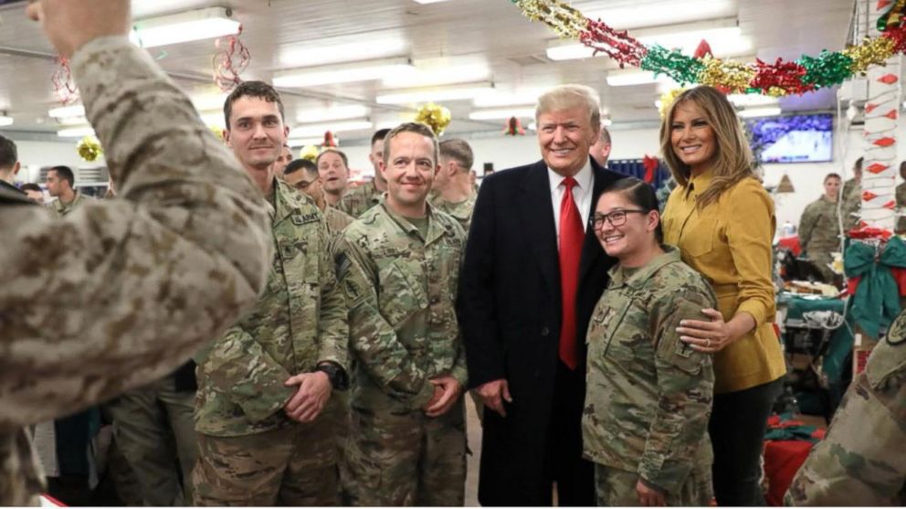 President Trump and first lady Melania visit troops in Iraq | GMA