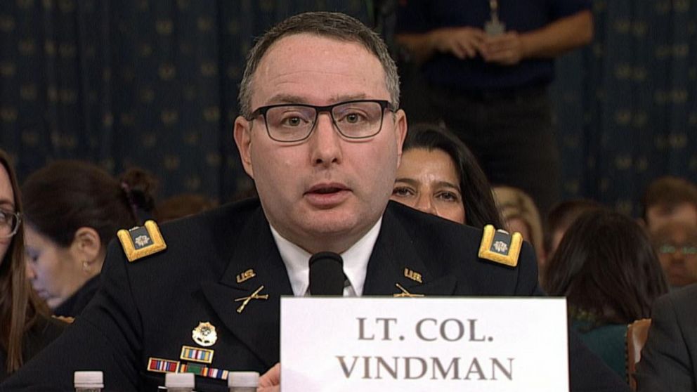 Vindman says he believes Trump ‘ordered’ Zelenskiy to investigate ...