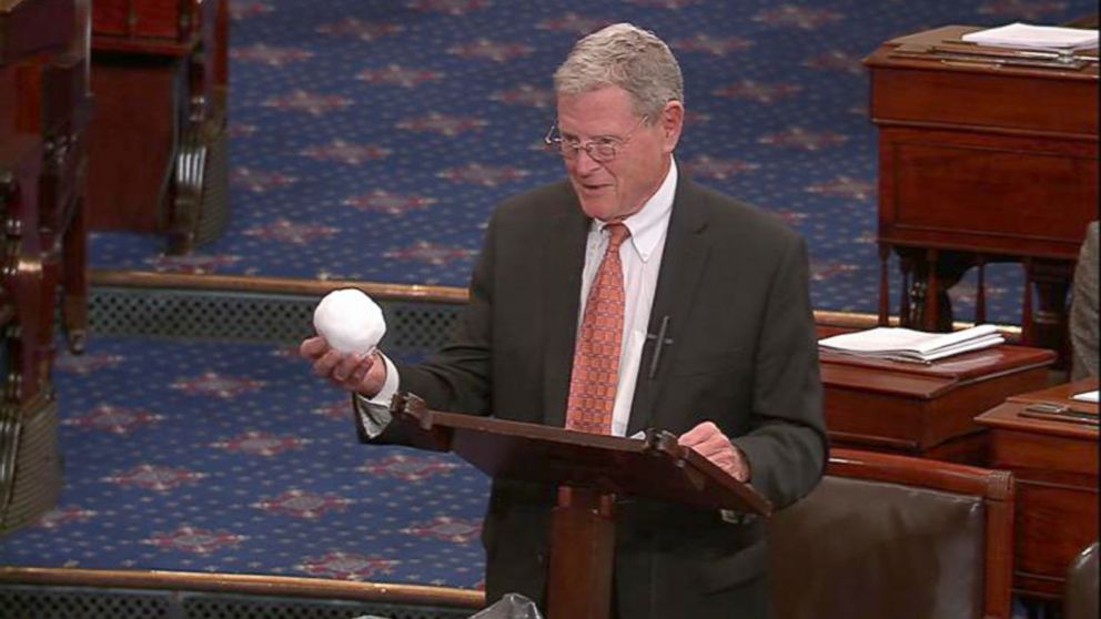 Sen. Jim Inhofe Throws Snowball on Senate Floor in Attempt to Debunk ...