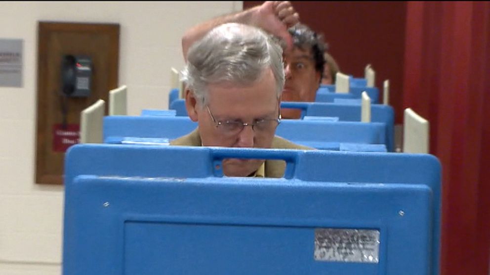 Mitch McConnell Gets Thumb Gesture While Voting - Good Morning America
