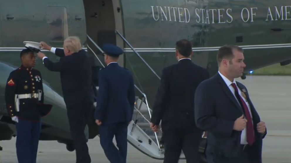 Trump stopping to pick up Marine's hat blown away by wind is president ...