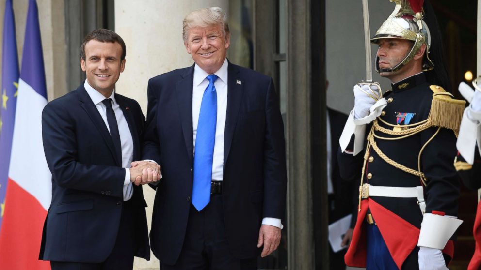 President Trump meets French President Emmanuel Macron in Paris before ...