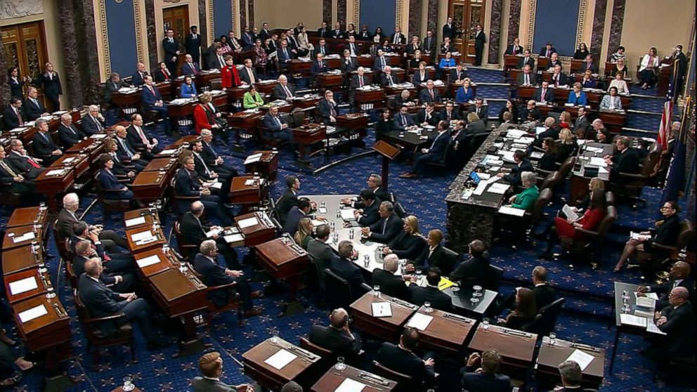 Impeachment vote: Sharply divided Senate acquits Trump on both articles ...