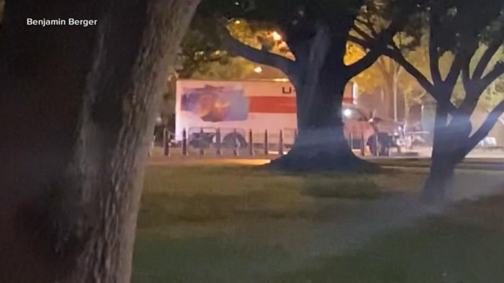 Video Abc News Live Suspect In Custody After U Haul Crashes Into White