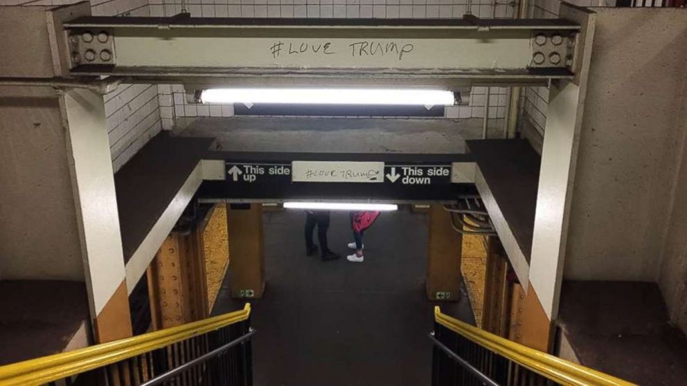 Police use fake wall to catch pro-Trump graffiti artist in New York ...