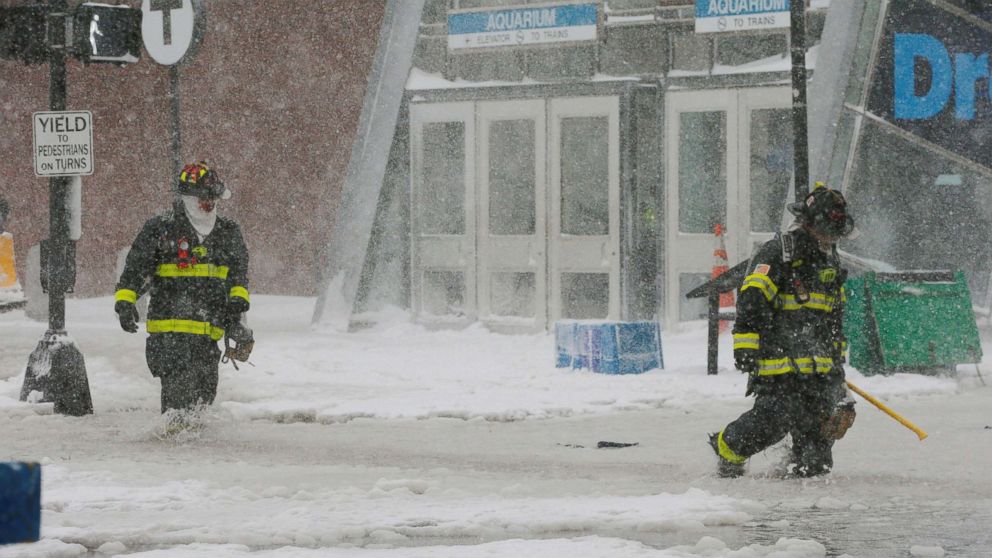 Snowstorm floods Boston Harbor and coastal Massachusetts streets with ...