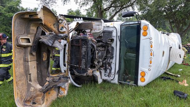 8 killed when bus carrying 53 farmworkers crashes, 'high probability ...