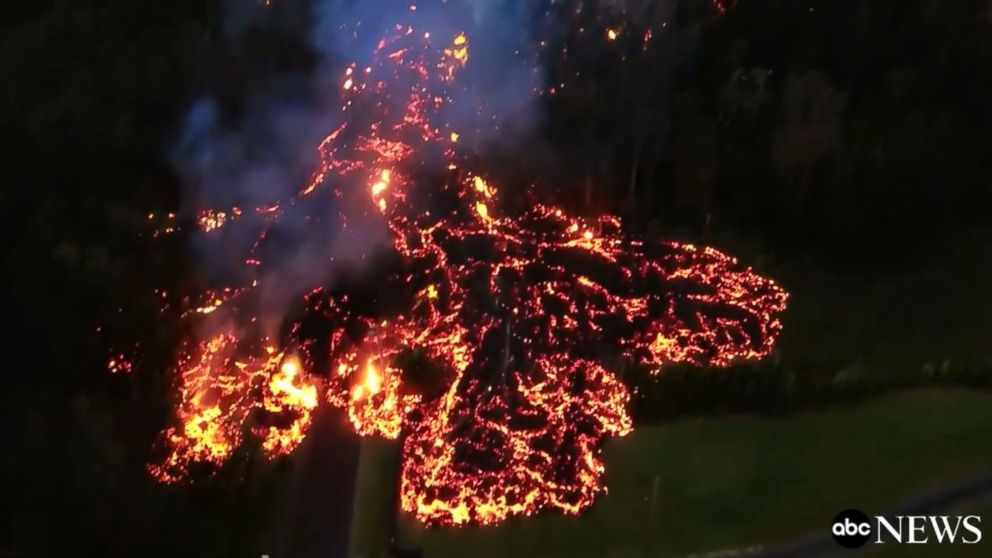 Drone footage gives terrifying glimpse of Hawaiian volcano damage - ABC ...