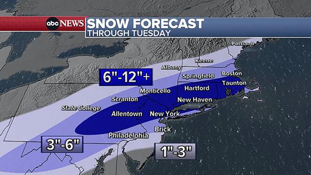 Winter storm to bring up to 1 foot of snow to parts of Northeast on ...