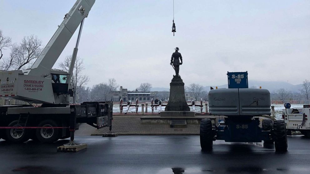 Statue of Confederate General Stonewall Jackson relocated from the ...