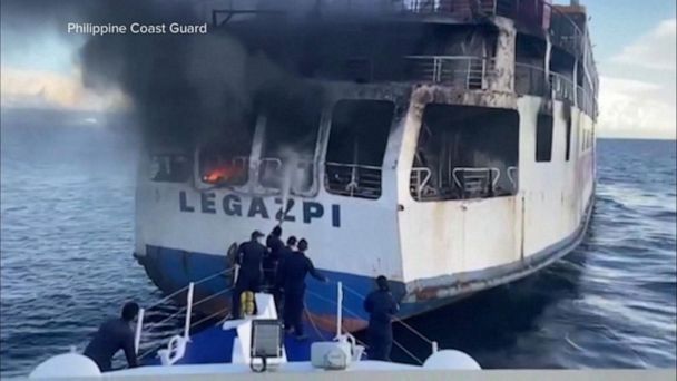 Ferry boat in the Philippines catches fire at sea | Flipboard